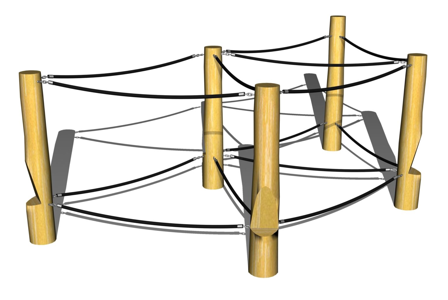 Robinia post forest with rope - Guldborg Playgrounds