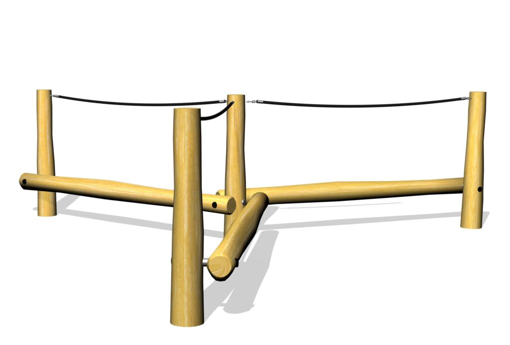 Robinia Star 3 balancing boom w/rope - Guldborg Playgrounds